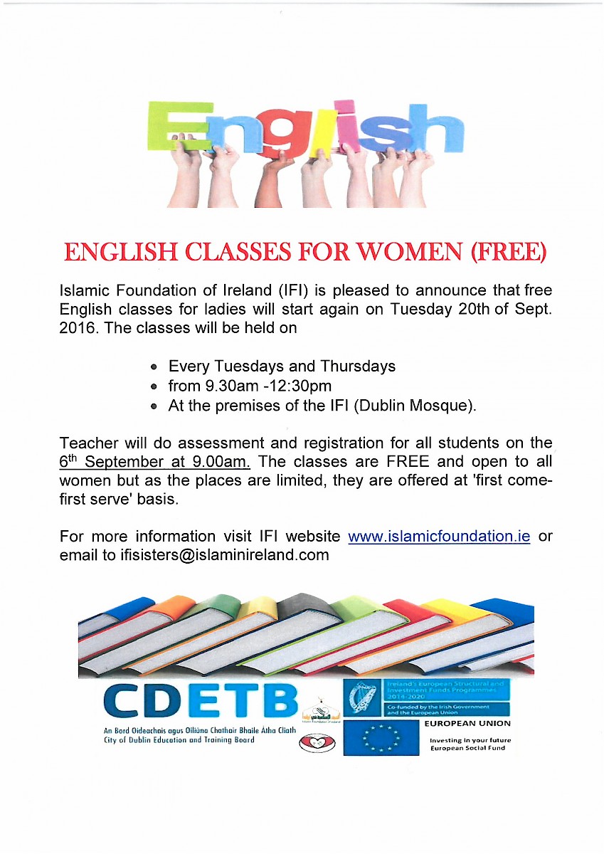 Two Types Of English Classes For Women Starting In Sept 16